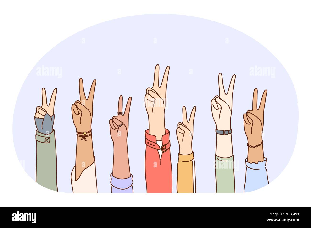 Gesture language, peace ok hand sign concept Stock Vector Image & Art ...