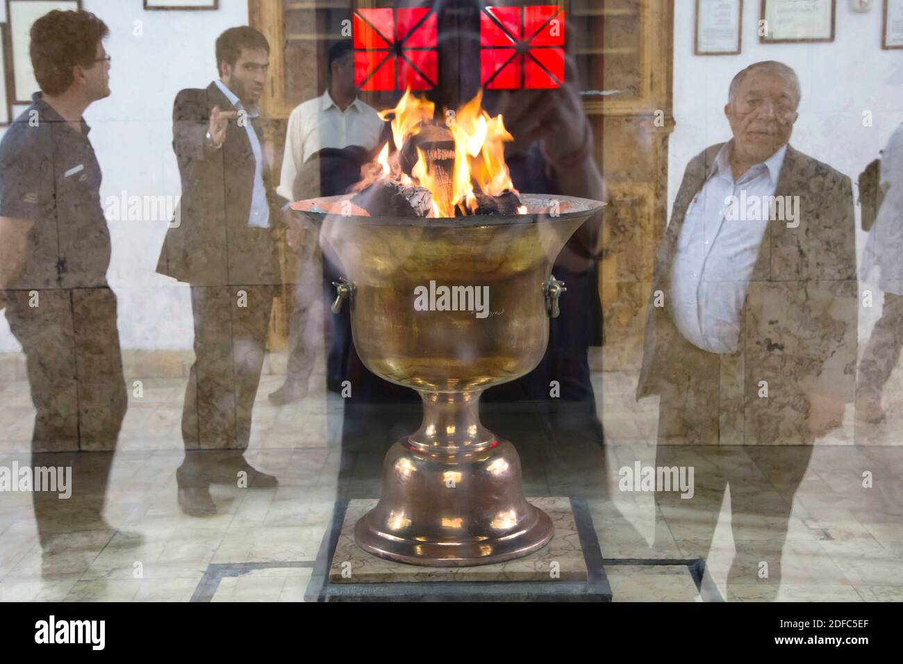 Iran, Yazd, Atash Behram, eternal flame of the Zoroastrian fire temple ...