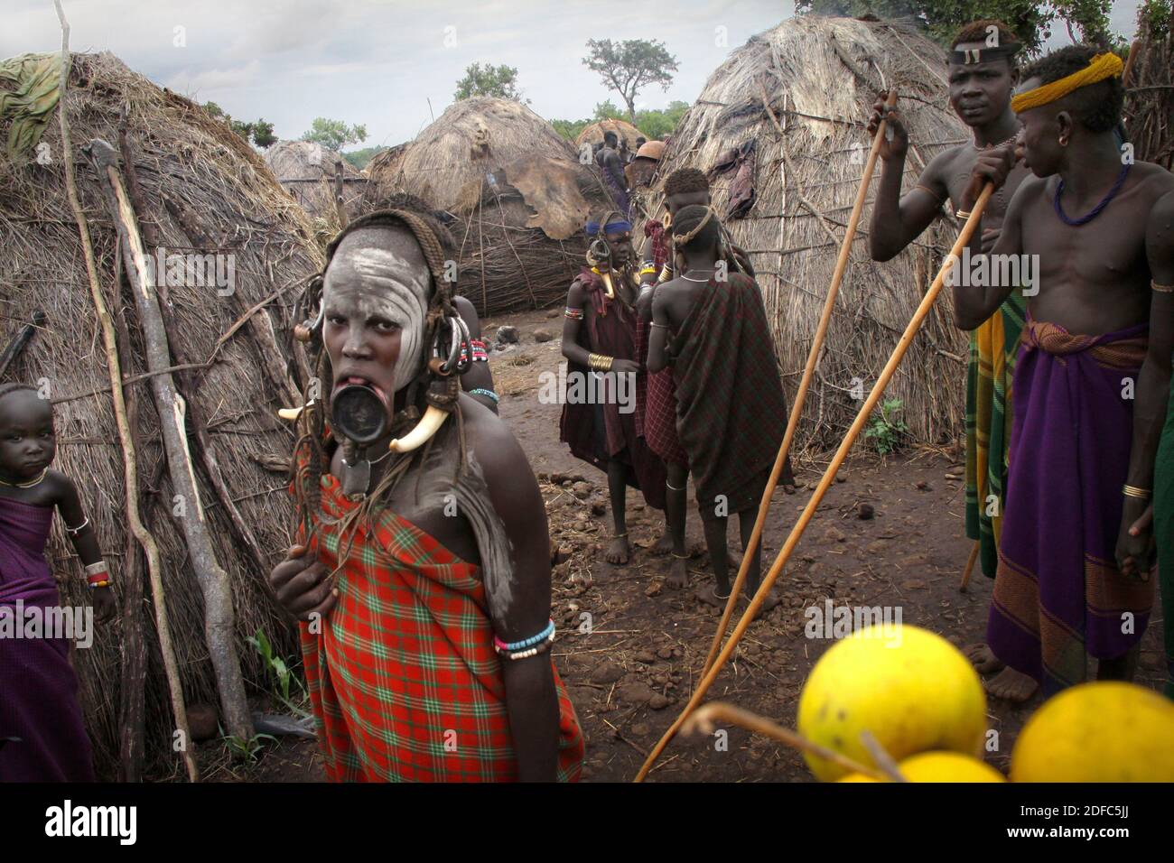 Ethiopia, Mago National Park, Mursi tribe village Stock Photo - Alamy