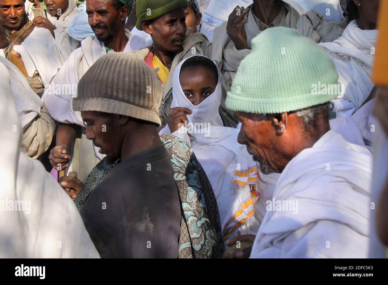 Ethiopia, near Lalibela, Orthodox ceremony at Nakuta La'ab monastery ...