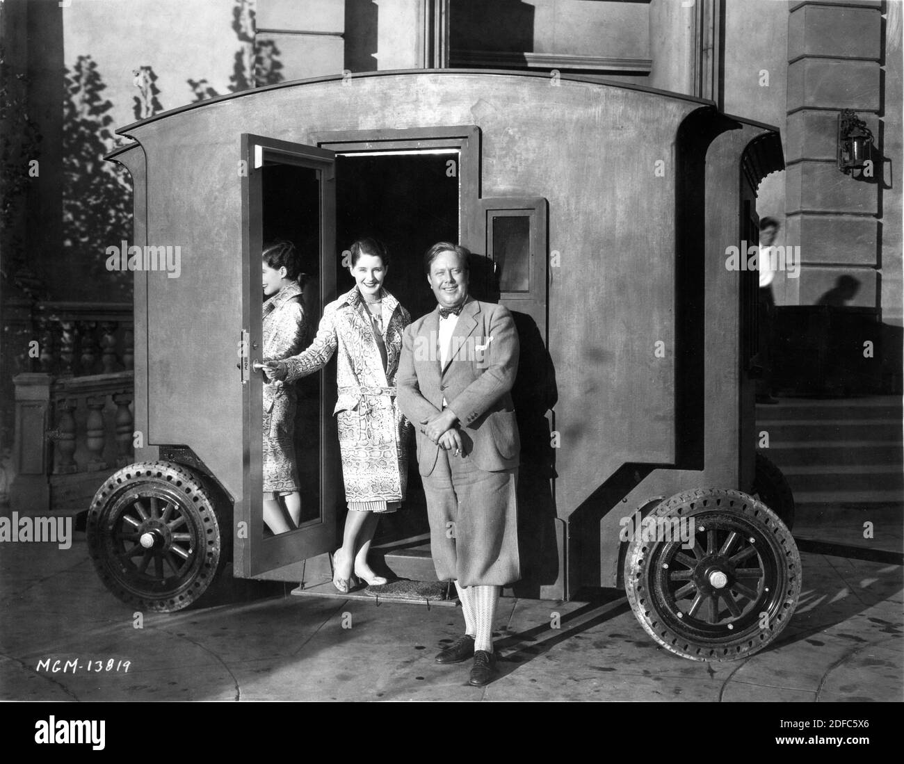 NORMA SHEARER 1928 candid outside her Portable Dressing Room with ...