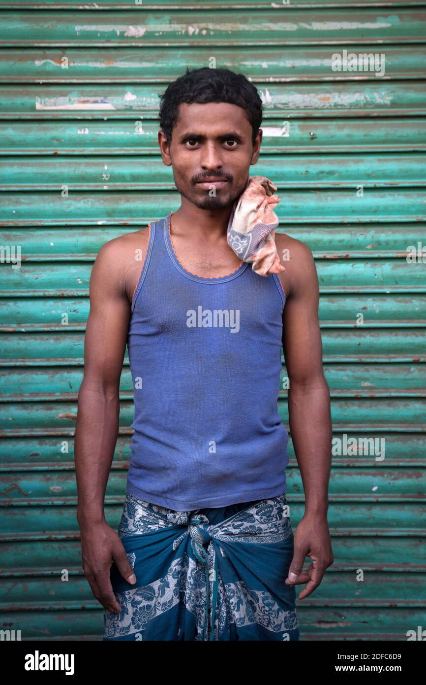 Bangladesh, portrait of hardworking Muslim man on a street in Dhaka ...