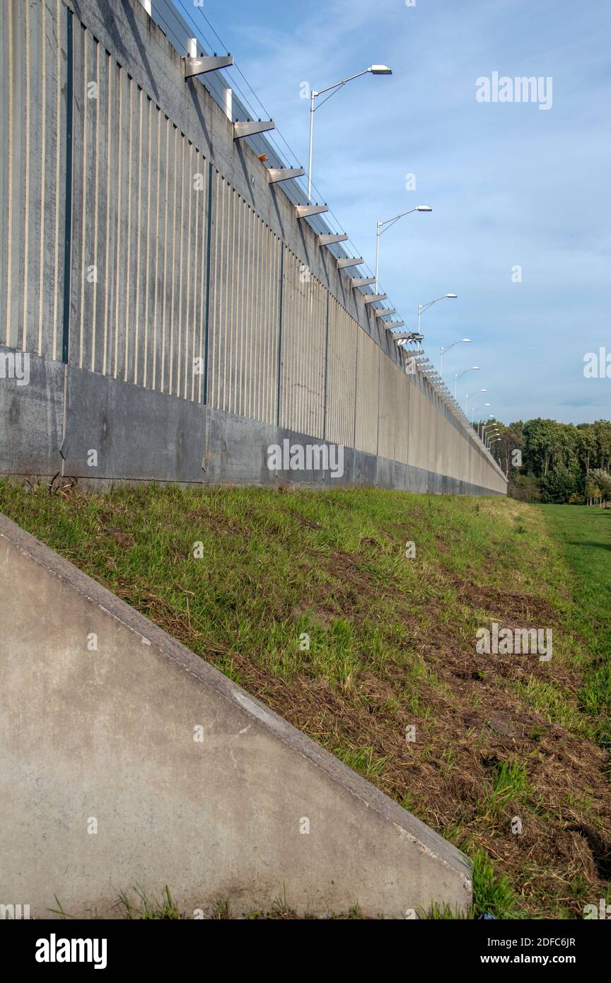 Barb Wire Wall At The Yard At The Pieter Baan Centrum The Netherlands ...
