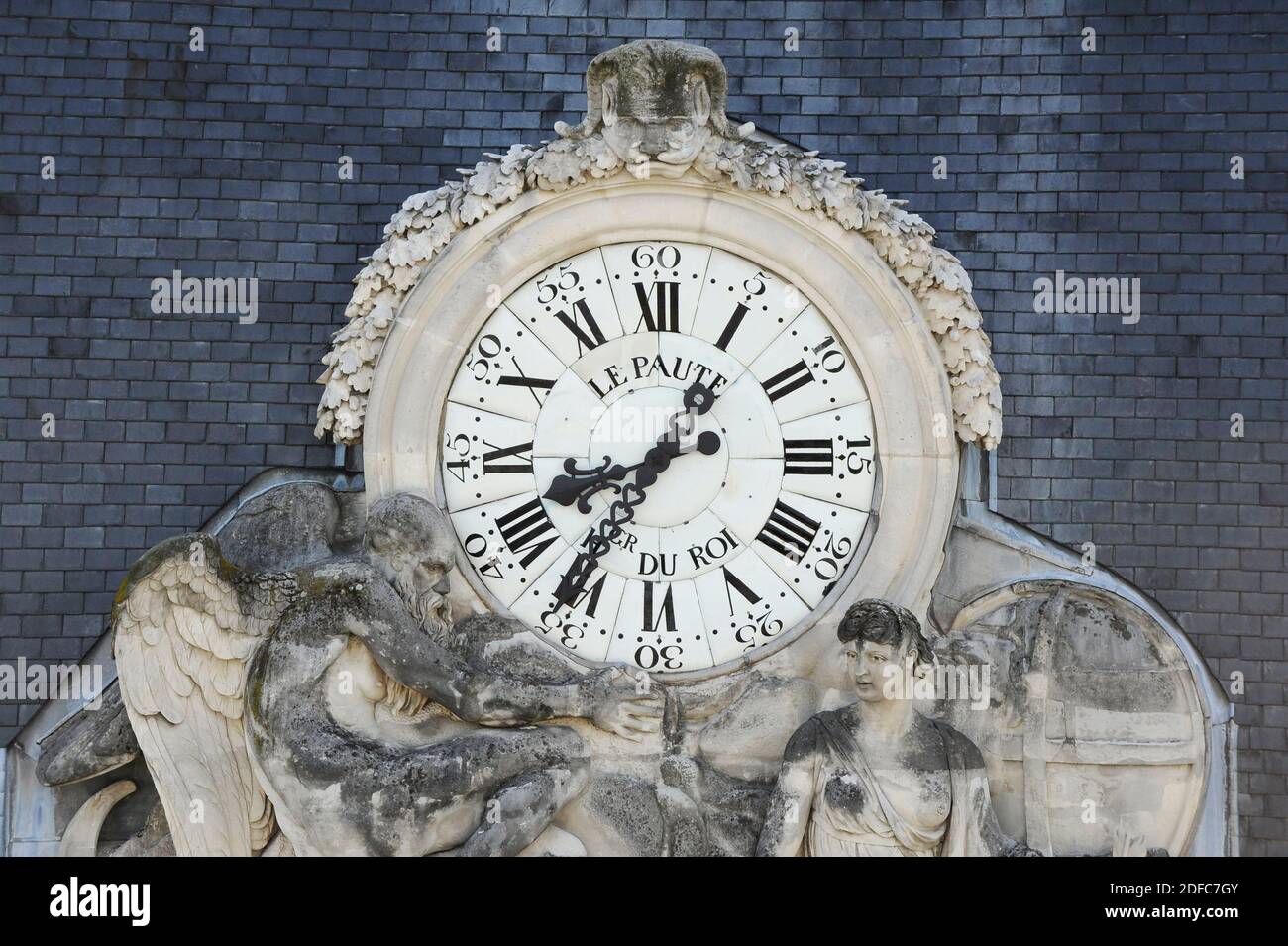 France, Paris, Ecole Militaire, this clock, on the facade, in honor of ...