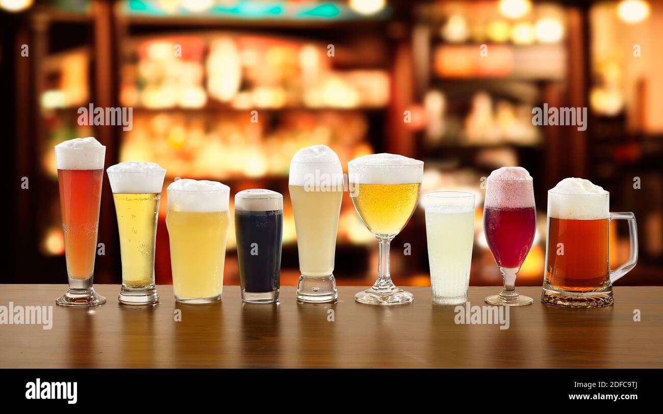 Assortment of abbey beer Stock Photo - Alamy