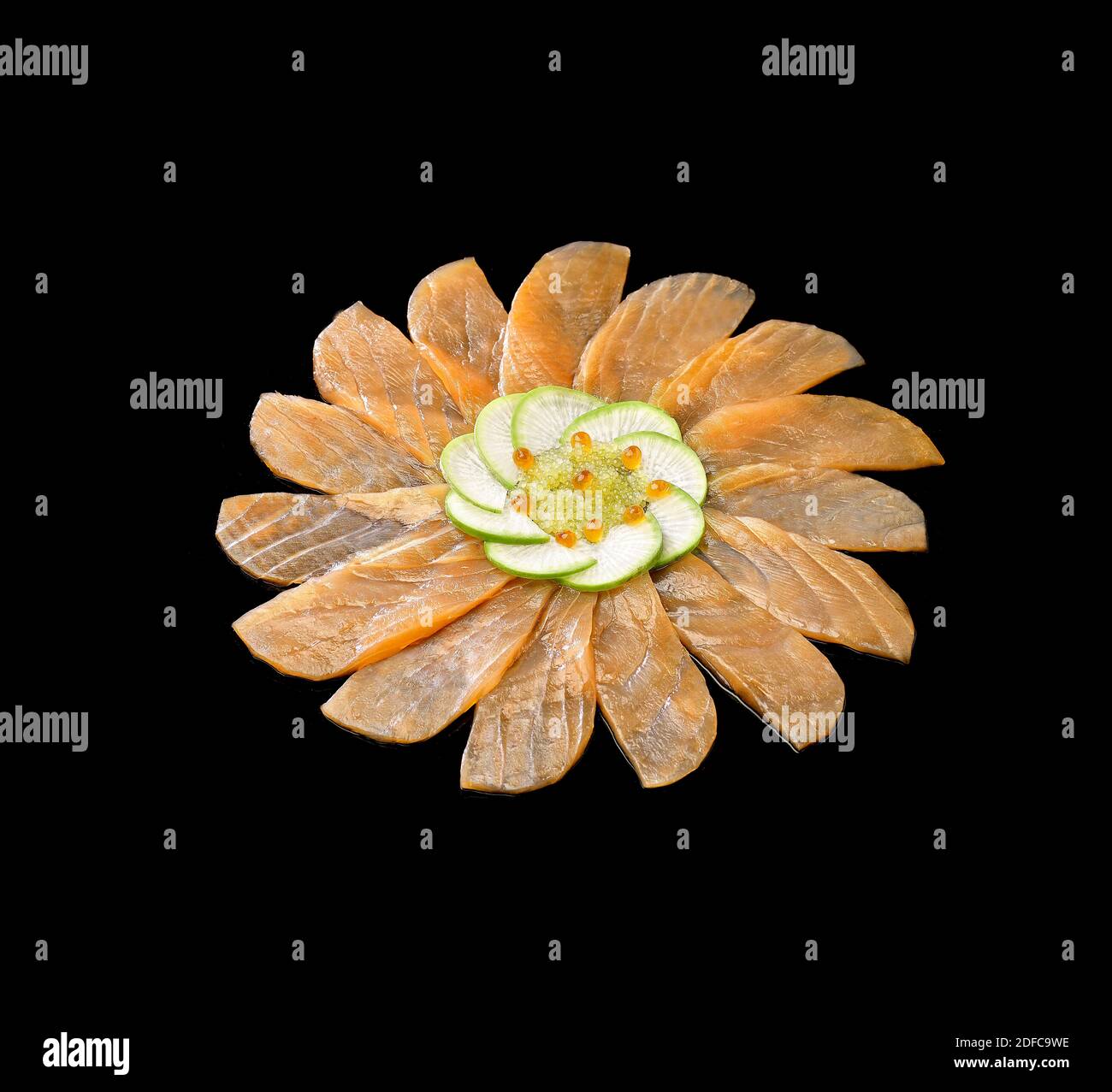 Carpaccio of Label Rouge smoked salmon Stock Photo - Alamy