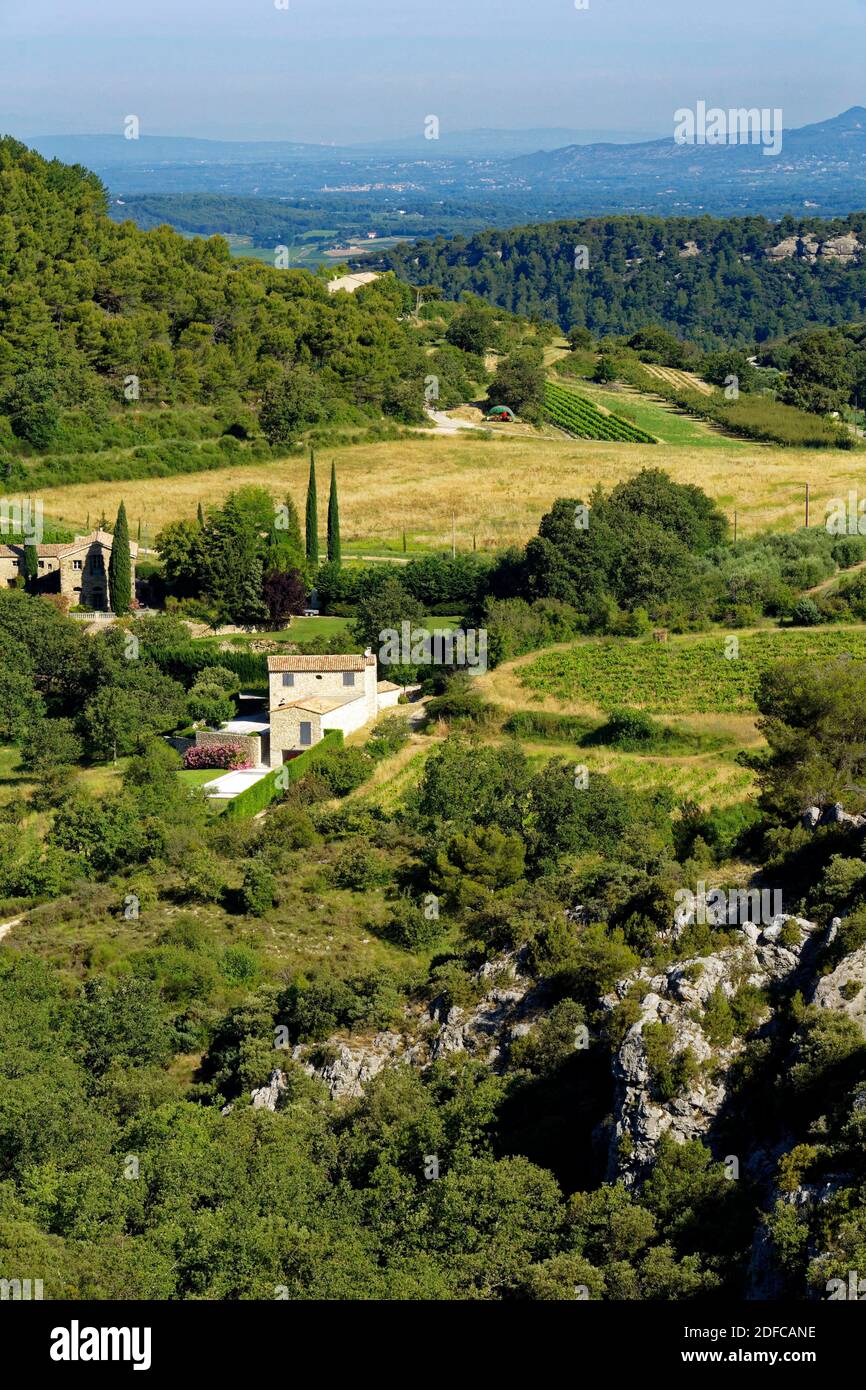France, Vaucluse, around Venasque, labelled Les Plus Beaux Villages de France (The Most ...