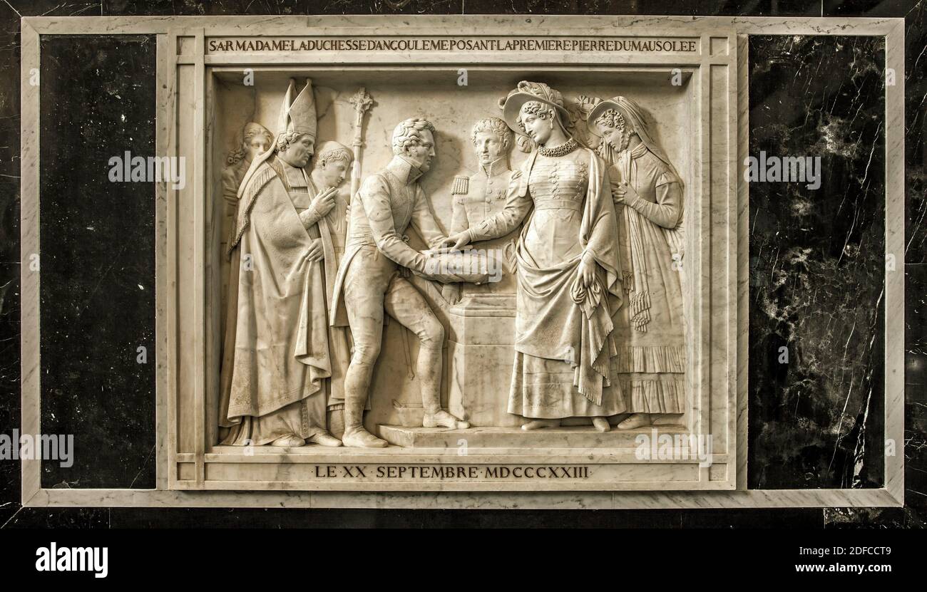 France, Morbihan (56), Brech, bas relief du Mausol?e des martyrs de la ...
