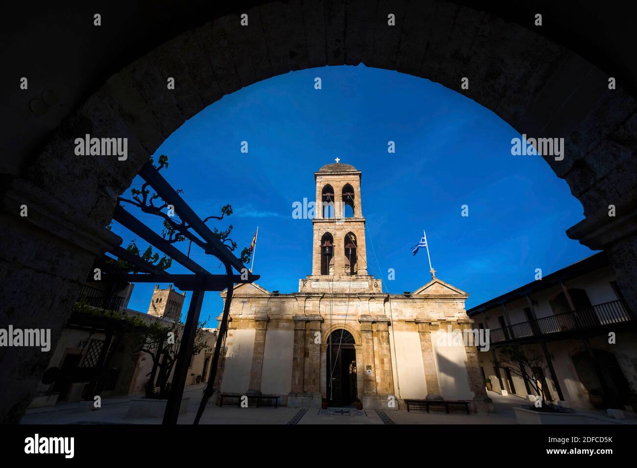 Greece, Crete, Kolimbari, Rodopou peninsula, orthodox monastery Gonia ...