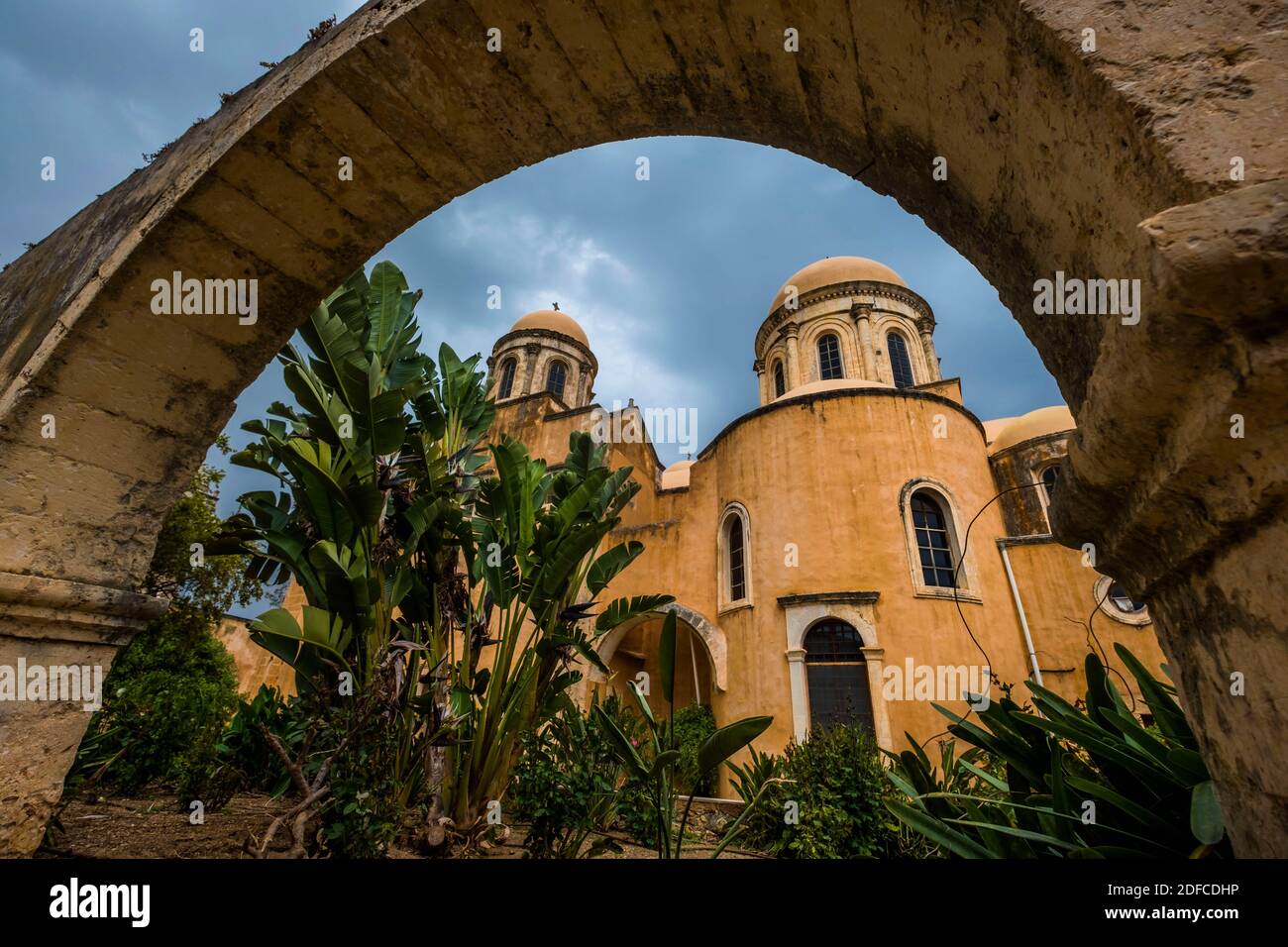 Greece, Crete, Chania, Acroterra, Agia Triada orthodox monastery Stock ...
