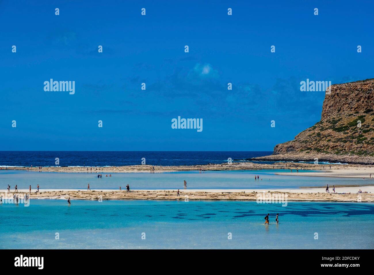 Greece, Crete, Kissamos, Gramvoussa peninsula, Balos bay and lagoon ...