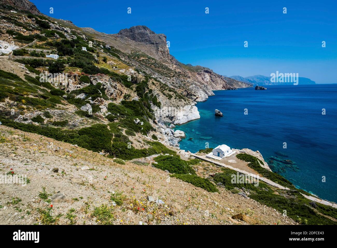 Greece, Egean Sea, Eastern Cyclades archipelago, Amorgos island, Aghia ...