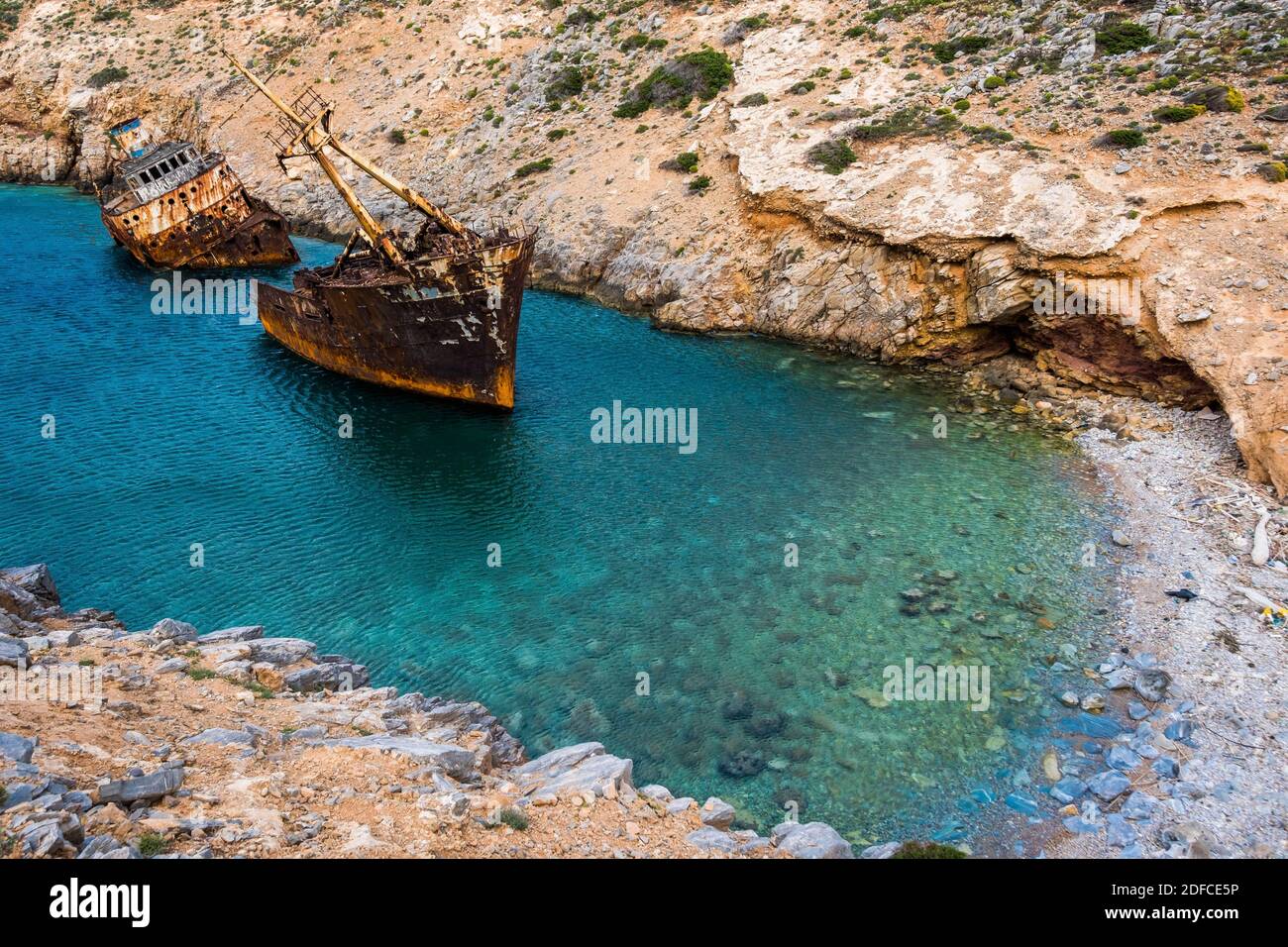 Greece, Egean Sea, Eastern Cyclades archipelago, Amorgos island ...