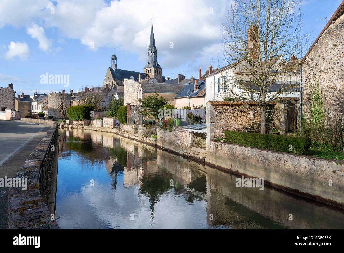 France, Eure-et-Loir, listed village of Bonneval, Loir river, Beauce ...