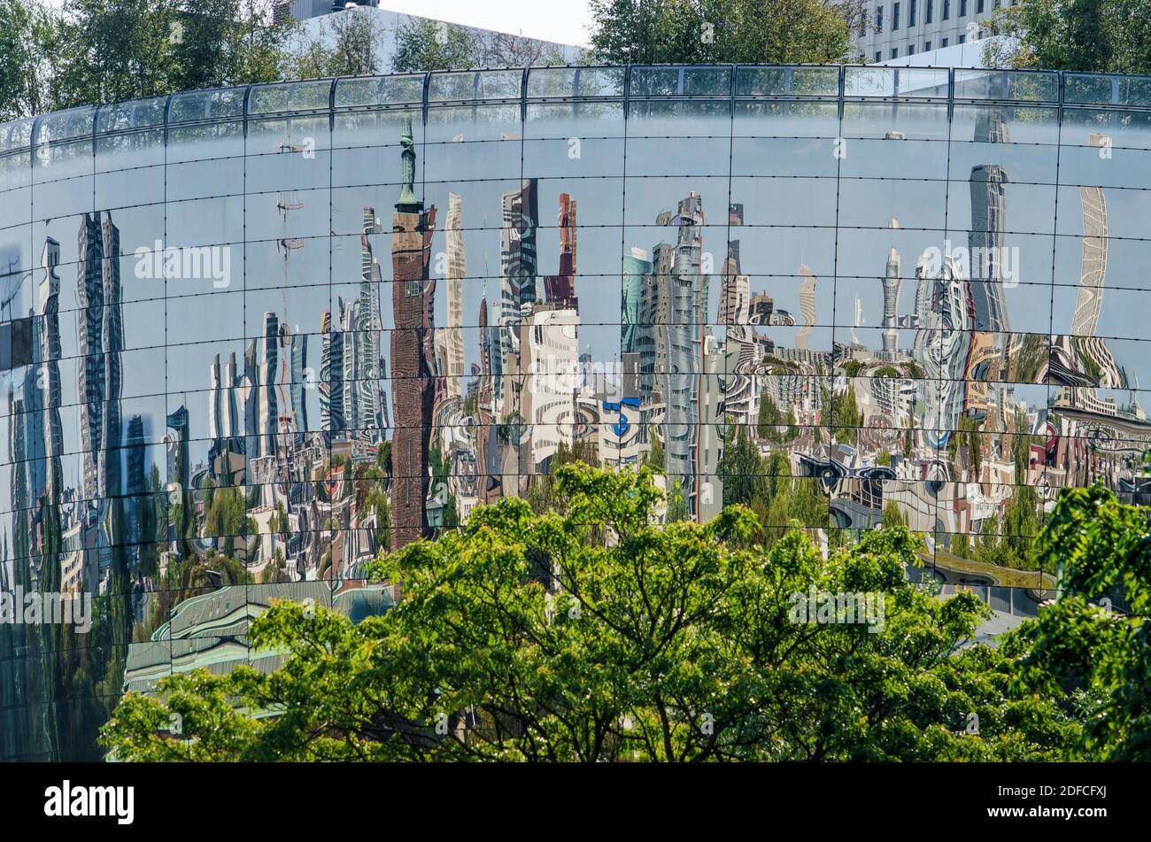 Rotterdam, The Netherlands, September 6, 2020: the city reflecting in ...