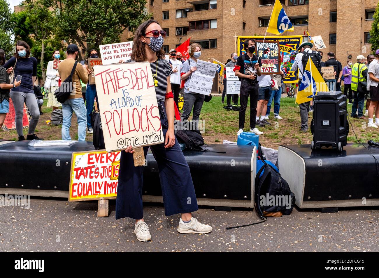 People Protest Against Job Cuts At The Tate Modern Art Gallery, London ...