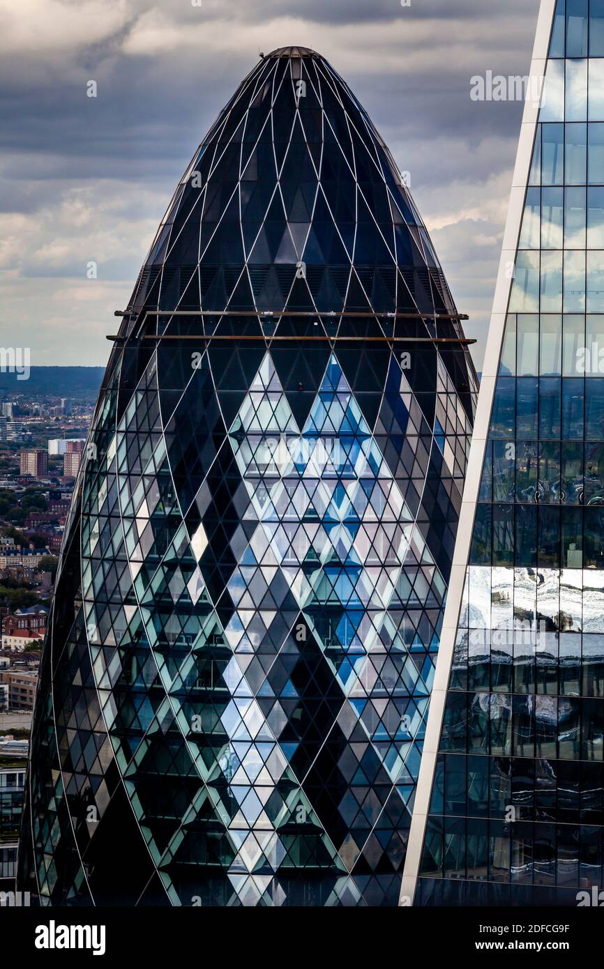 An Aerial View Of 30 St Mary Axe also known as ‘The Gherkin’, The City ...