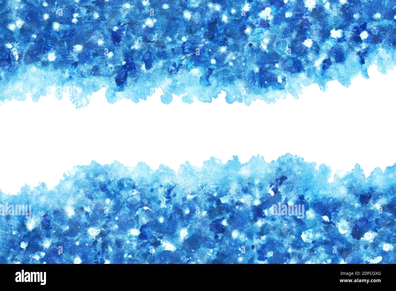 winter blue ice abstract on natural grunge watercolor hand paint ...