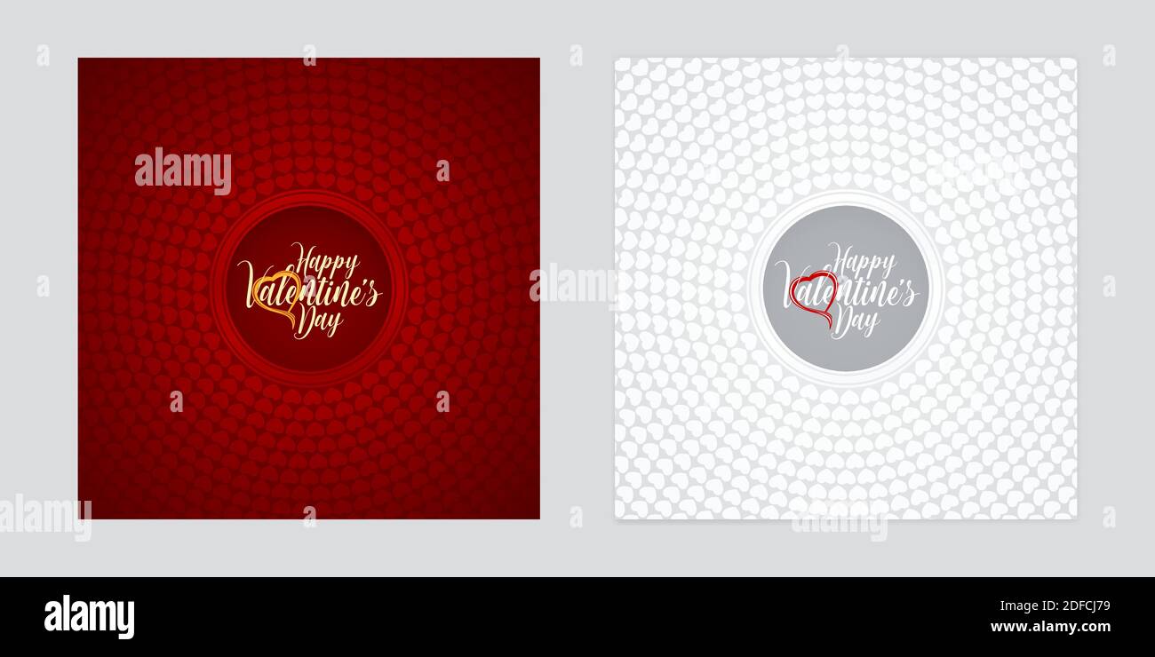 Red and white paper cut backgrounds with circular heart shapes patterns ...