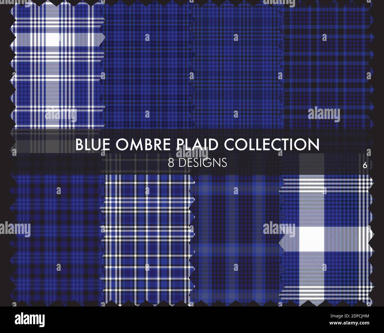 Ombre Plaid textured seamless pattern collection includes 8 design ...