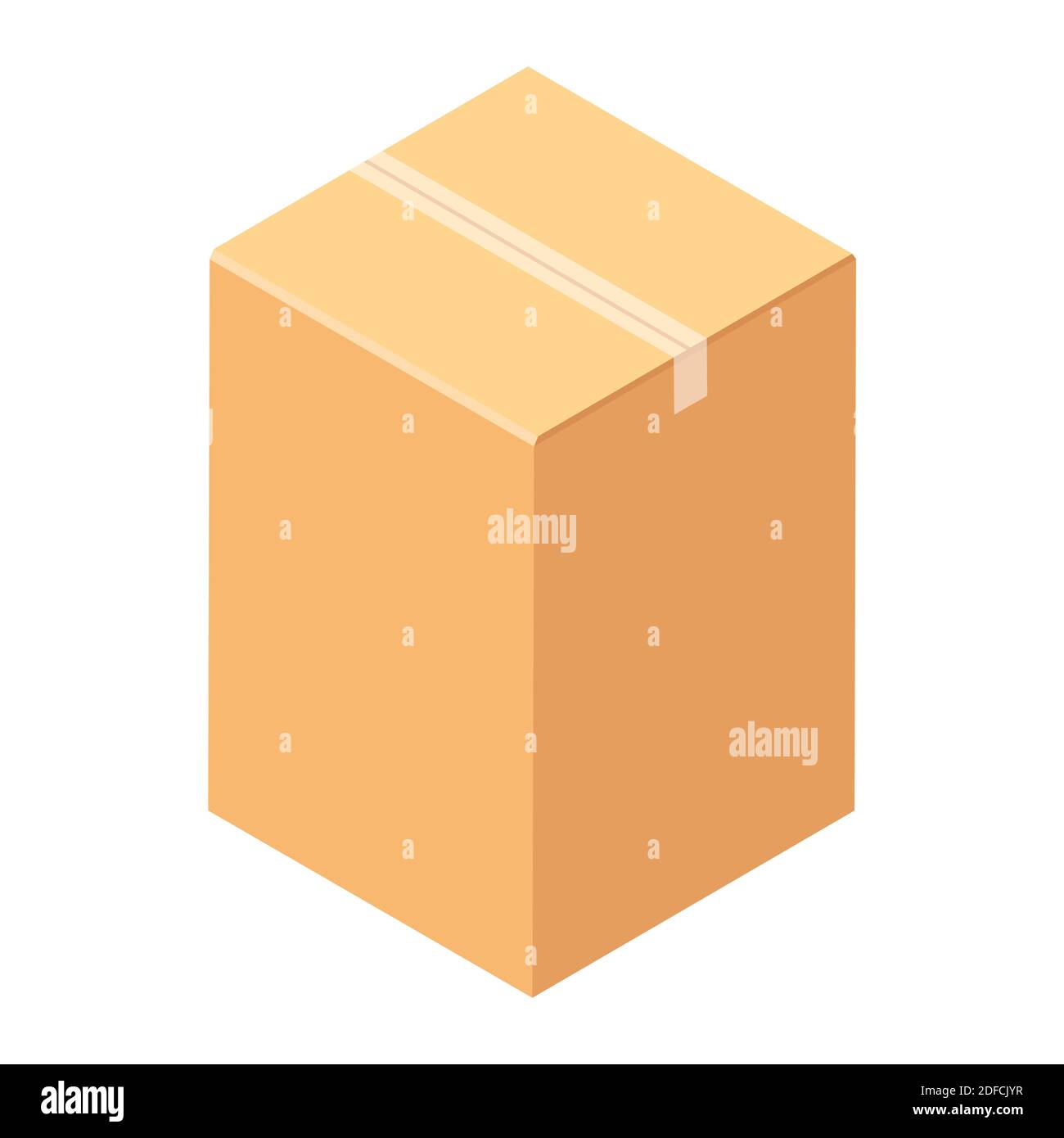 Closed cardboard box. Isolated on a white background. Vector ...