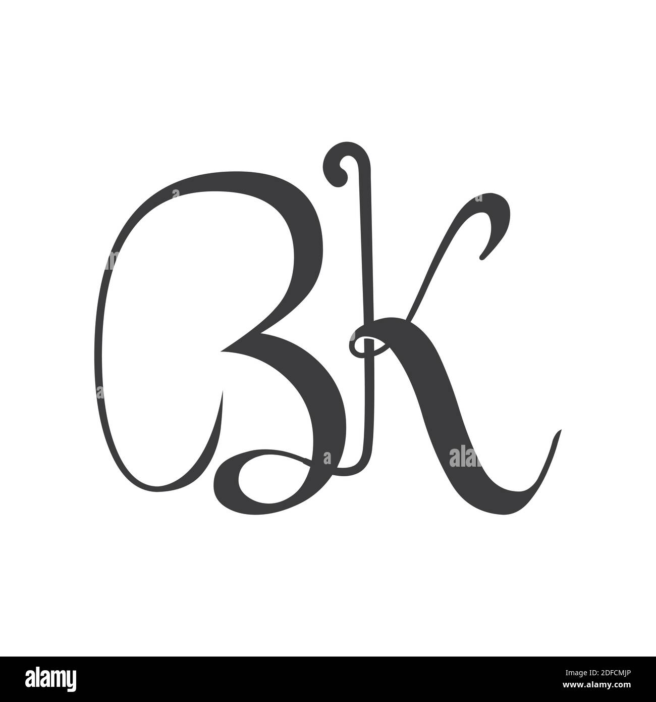Initial letter bk logo or kb logo vector design template Stock Vector ...
