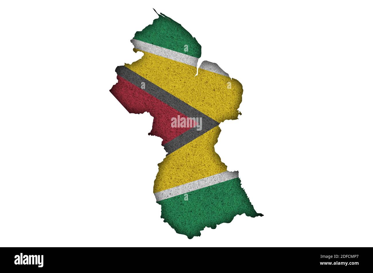 Map and flag of Guyana on felt Stock Photo - Alamy
