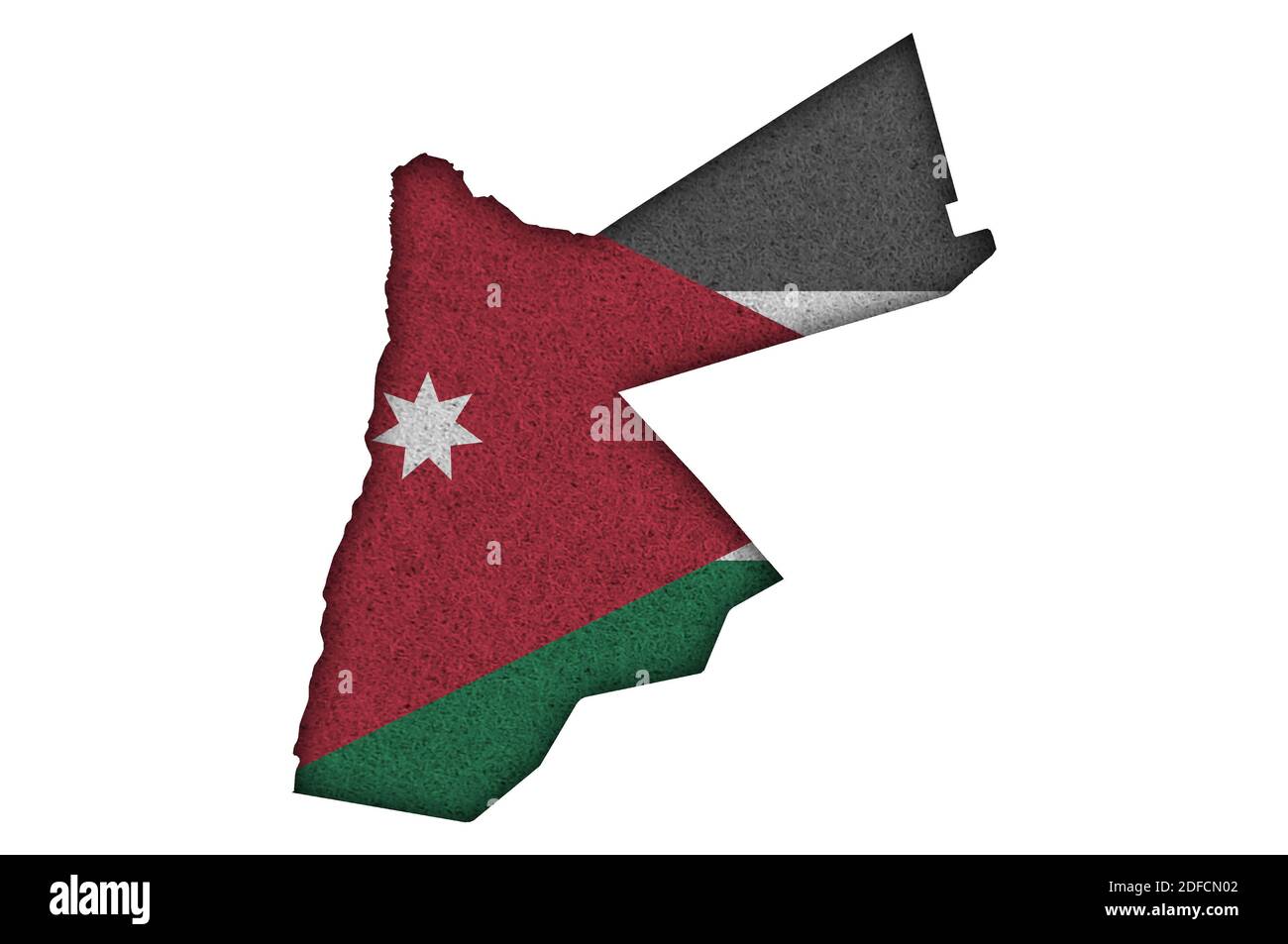 Map and flag of Jordan on felt Stock Photo - Alamy