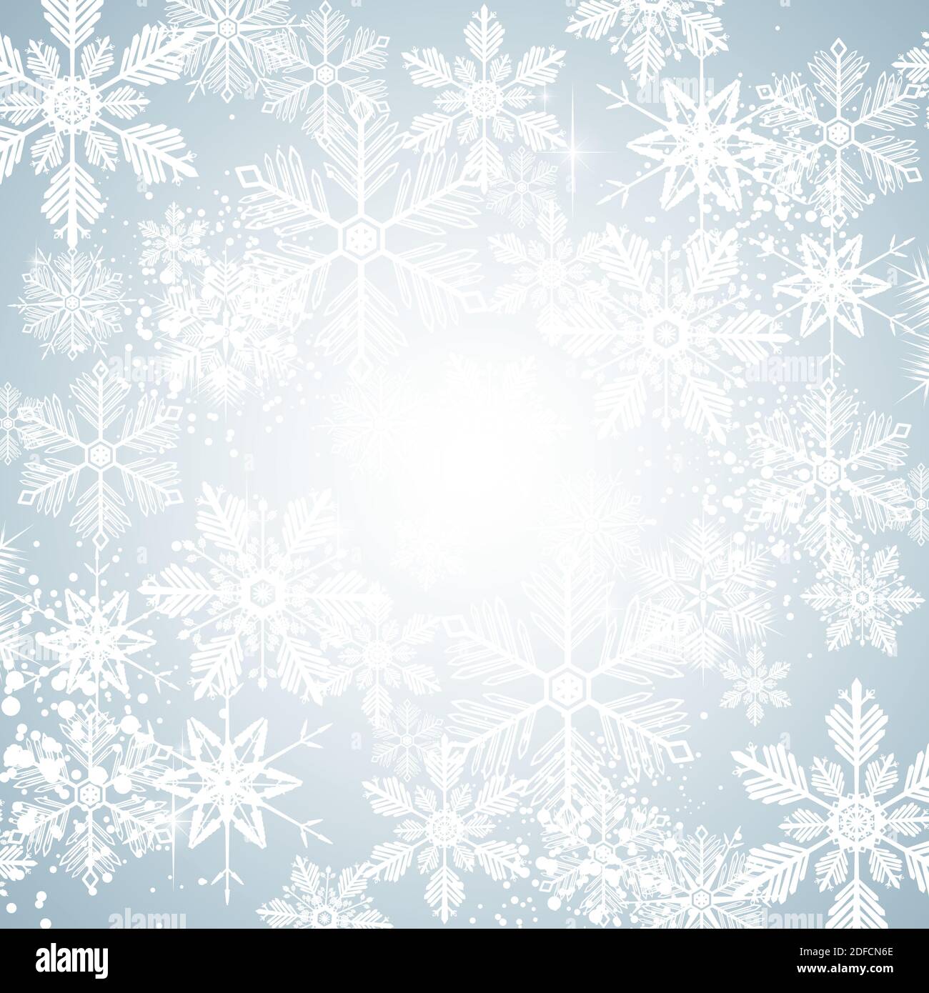 White winter snowflakes background illustration Stock Photo - Alamy