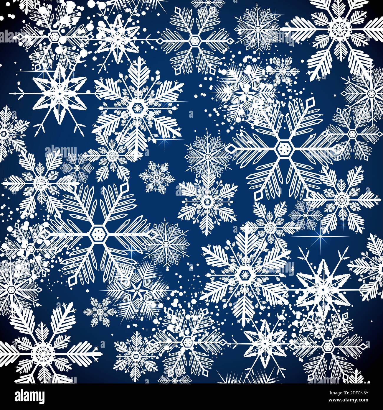 White winter snowflakes background illustration Stock Photo - Alamy