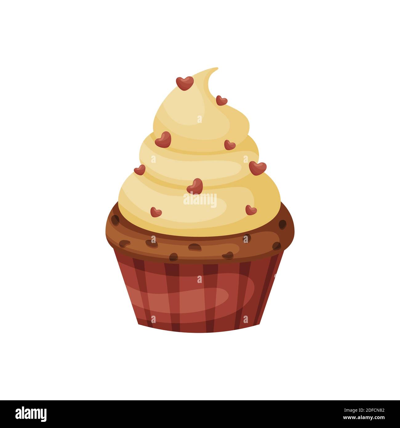 Cartoon cupcake for Valentines day. Vector illustration Stock Vector ...