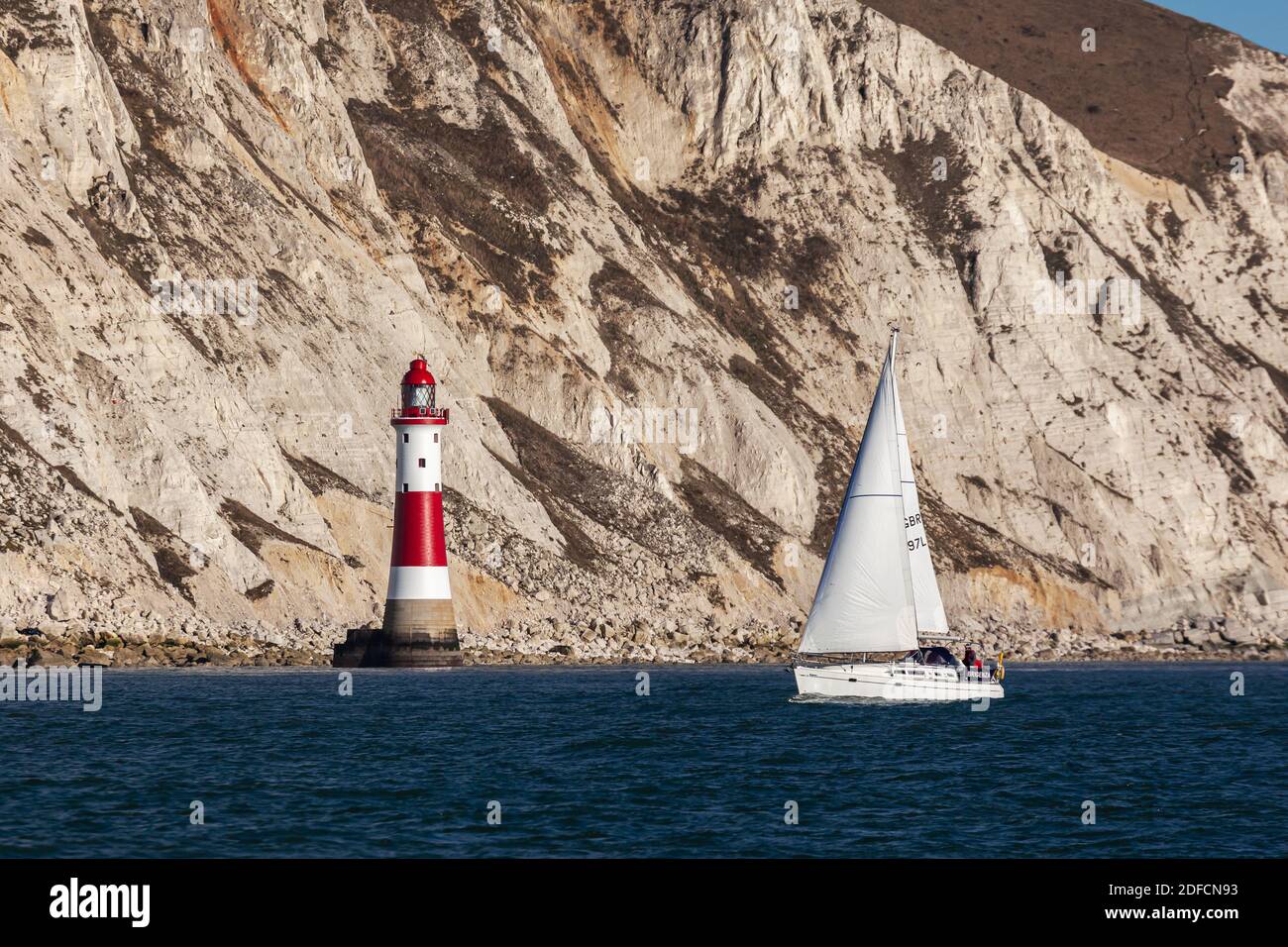 Yacht lighthouse beachy head hi-res stock photography and images - Alamy