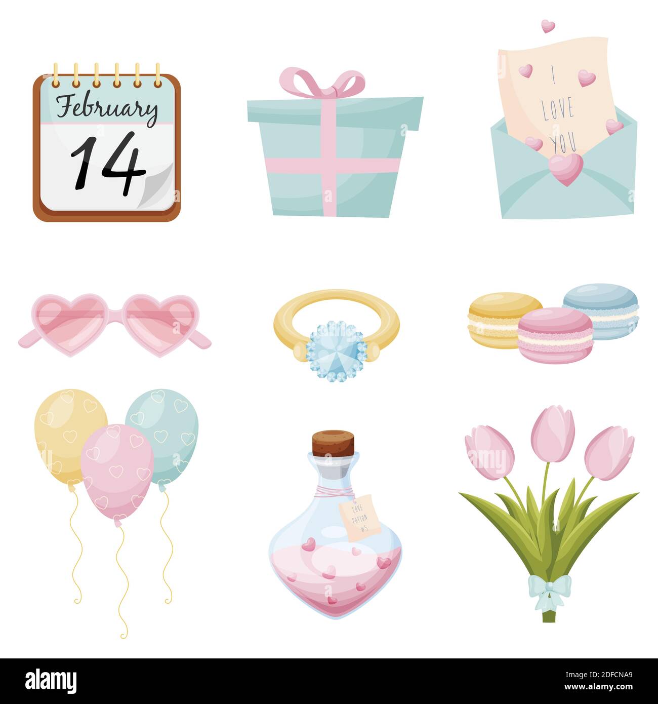 Valentines day set. Vector illustration Stock Vector Image & Art - Alamy