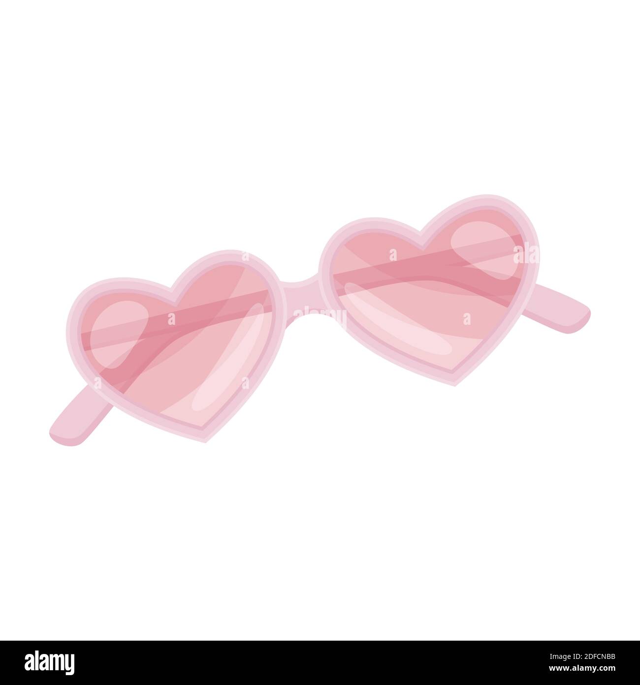 Pink heart shape glasses for Valentine's day. Vector illustration Stock ...