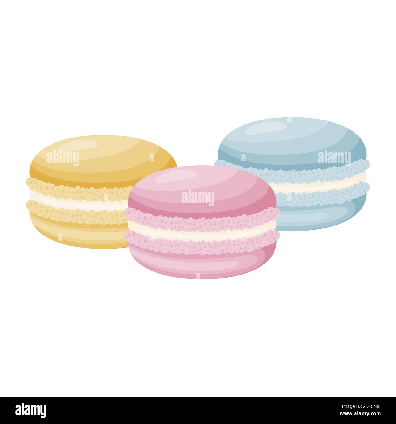 Cartoon macarons french cookeis. Vector illustration Stock Vector Image ...