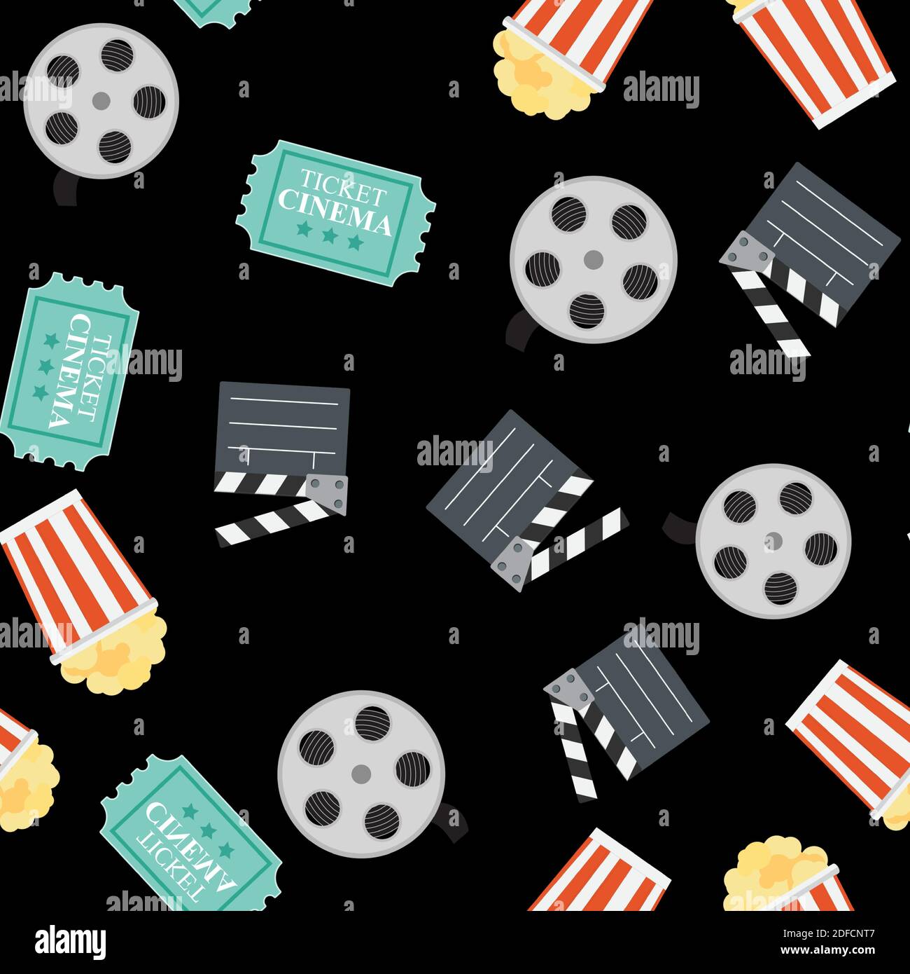 Cinema pattern seamless blue hi-res stock photography and images - Alamy