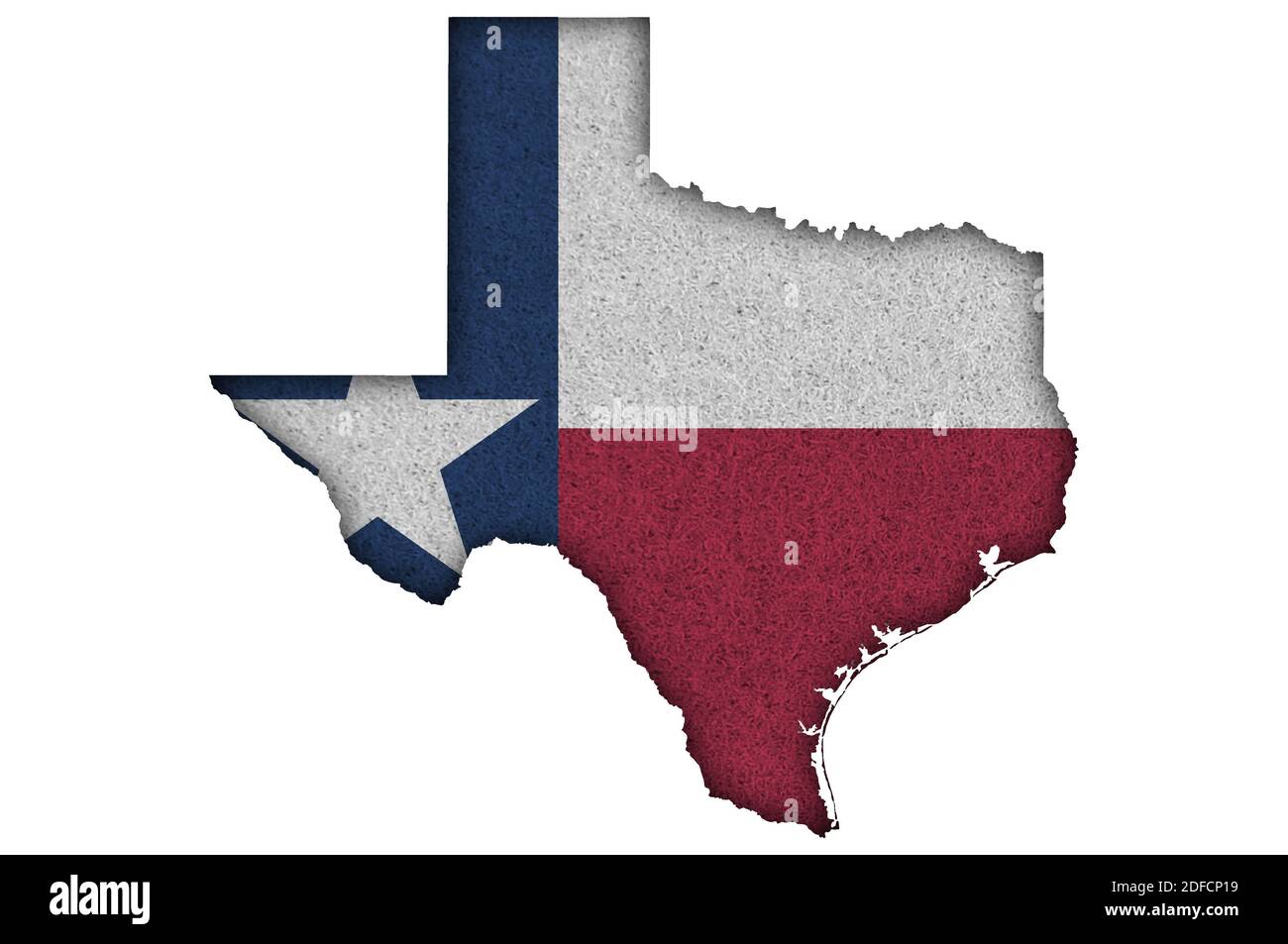 Map and flag of Texas on felt Stock Photo - Alamy