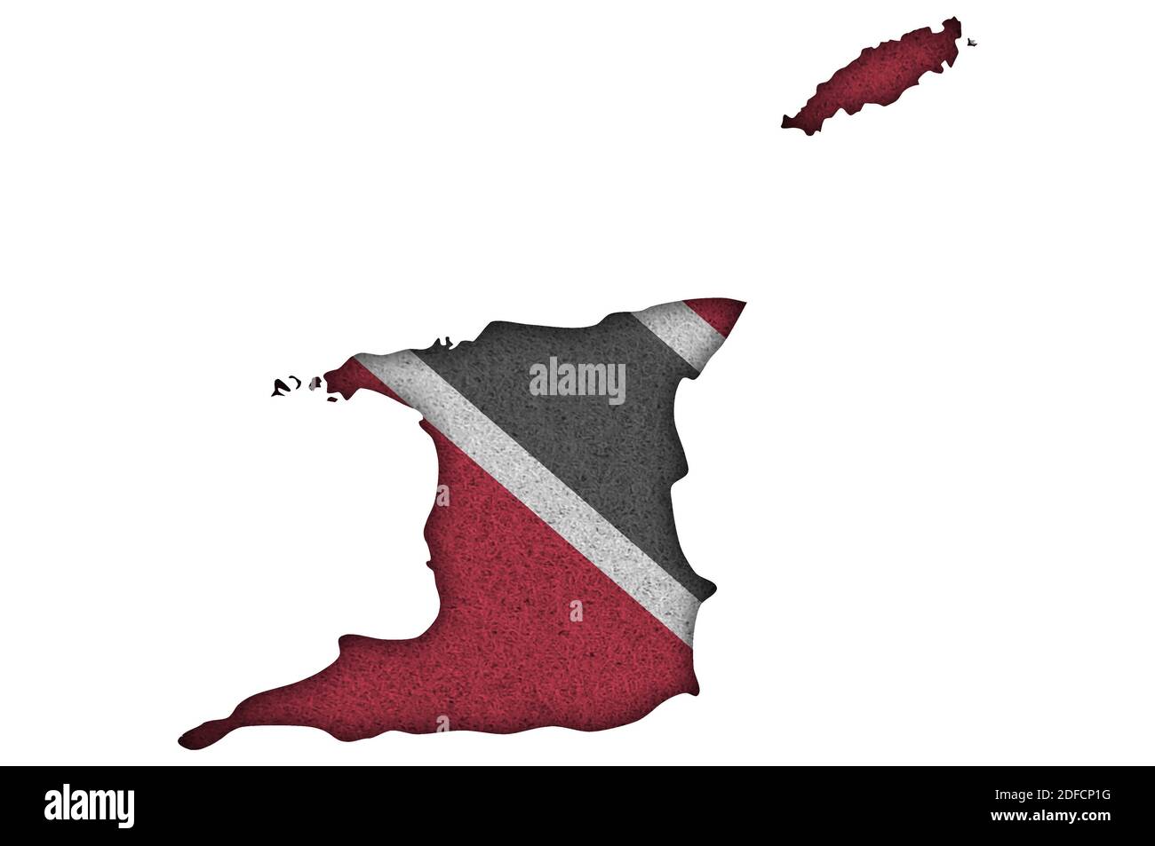 Map and flag of Trinidad and Tobago on felt Stock Photo - Alamy