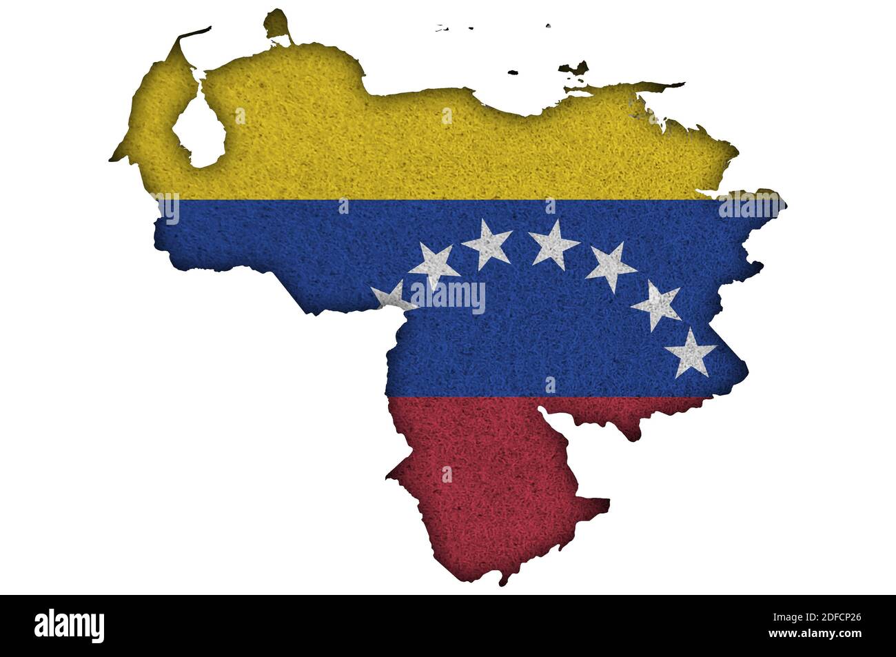 Map and flag of Venezuela on felt Stock Photo - Alamy