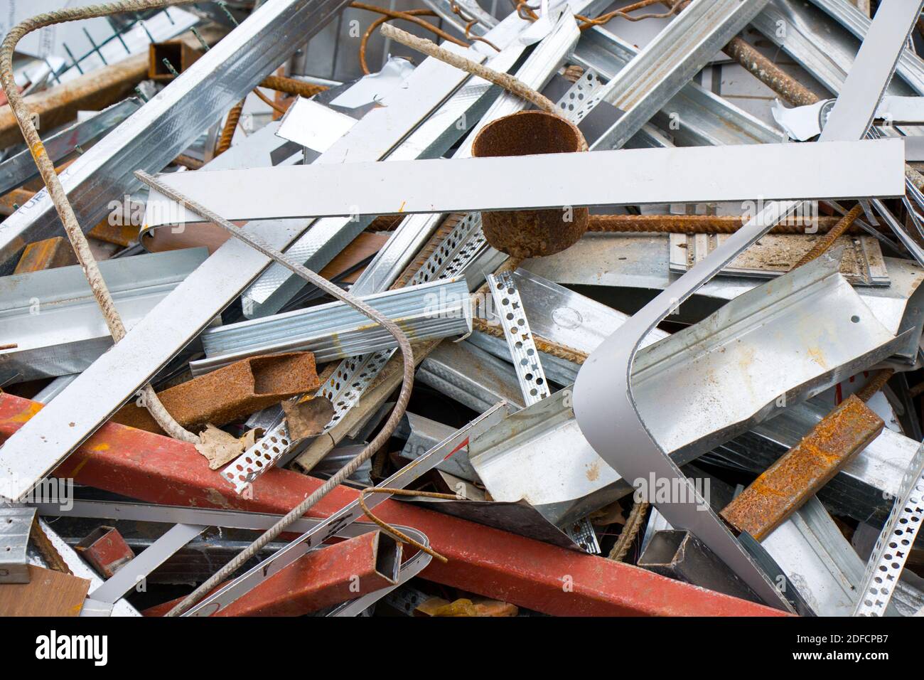 Iron material garbage close-up, pollution and used things Stock Photo ...