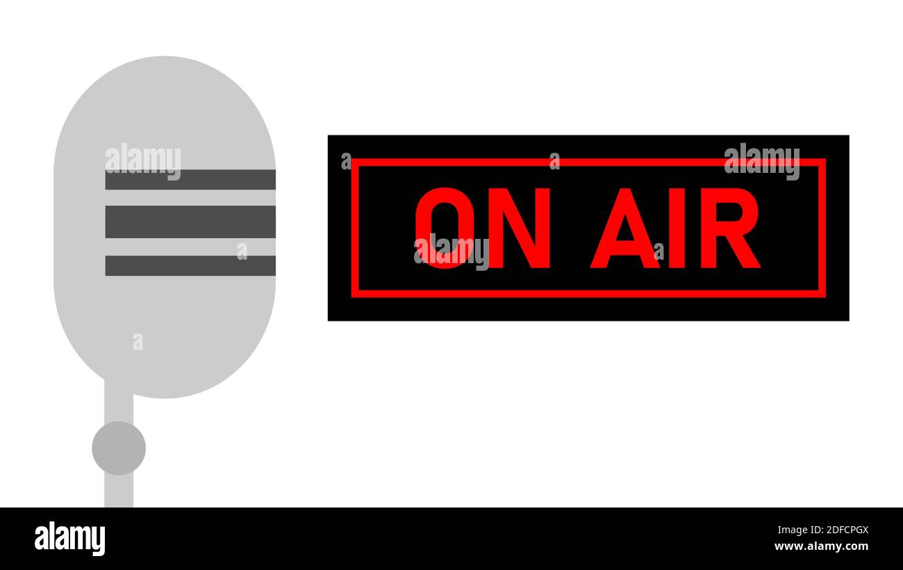 On Air Sign with a Stylized Retro Microphone Icon. Vector Image Stock ...