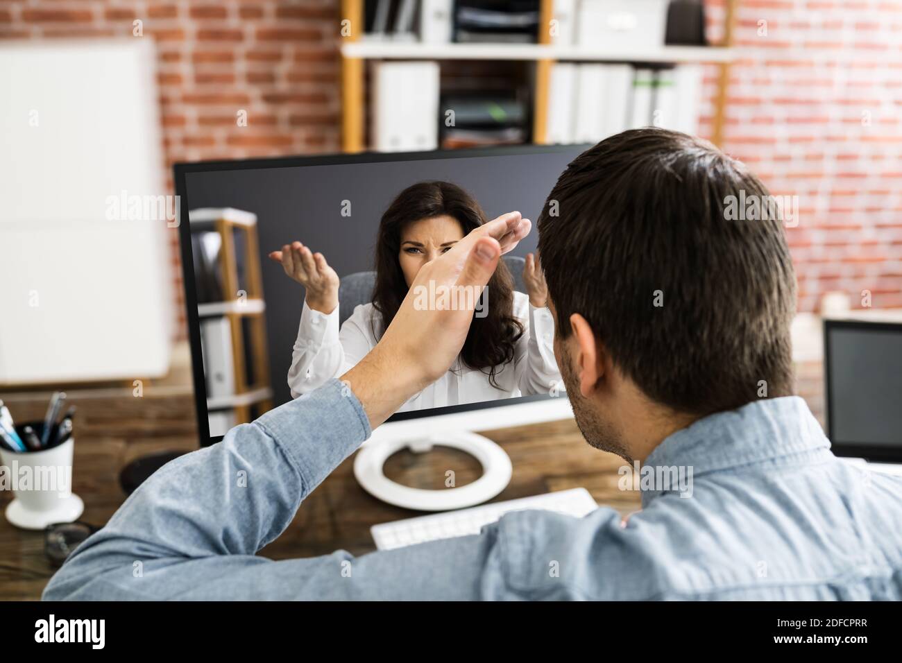 Boss shouting with co workers hi-res stock photography and images - Alamy