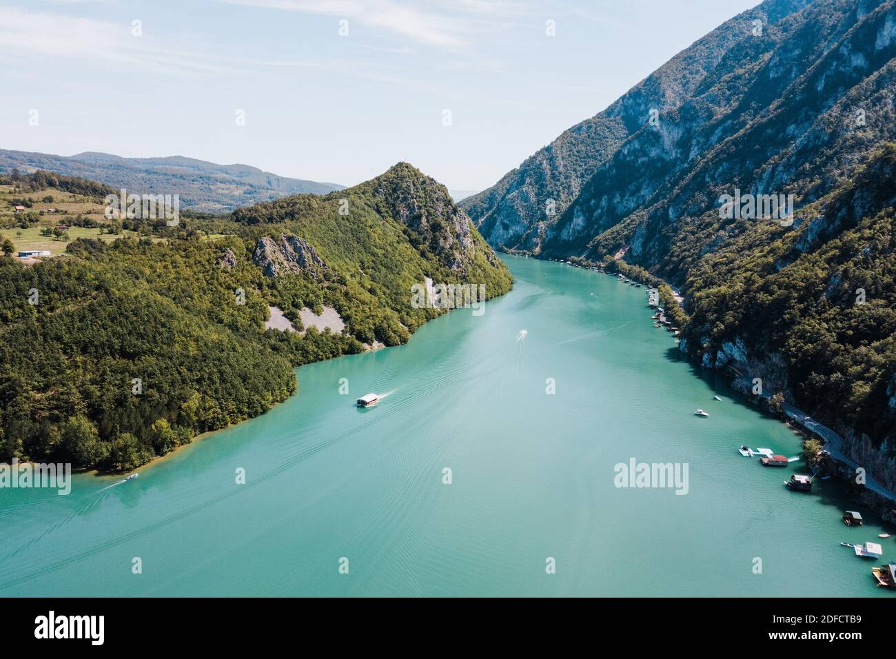 Aerial view of Perucac lake on Drina river Stock Photo - Alamy
