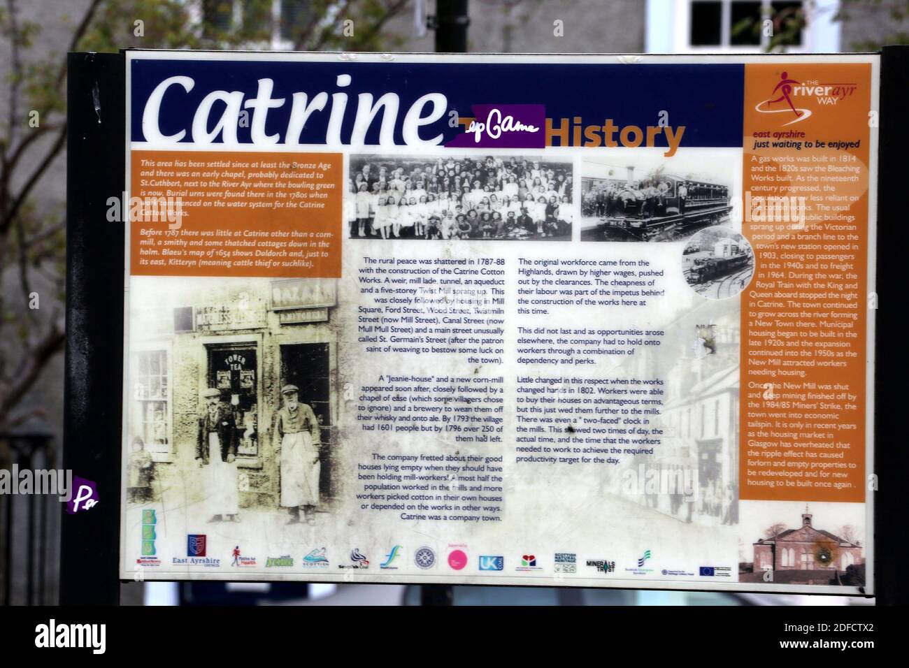 Catrine, East Ayrshire , Scotland, UK .History Notices signs. Catrine ...