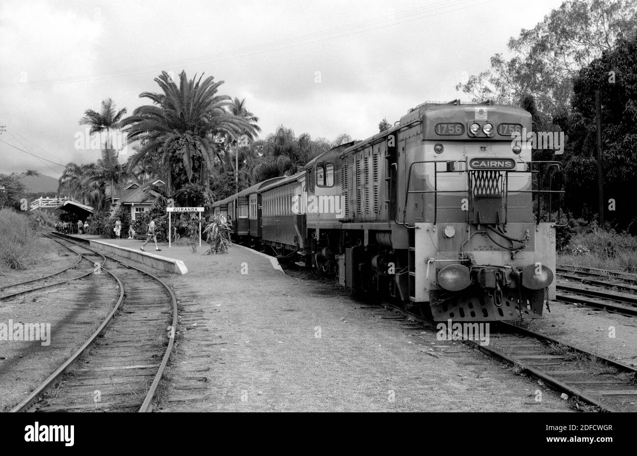 Queensland Railways 1720 class diesel locomotive No. 1756 at Kuranda ...