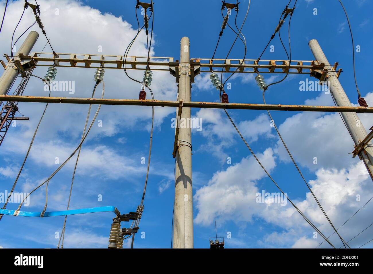 Electrical poles, substations, wires, connections Stock Photo - Alamy