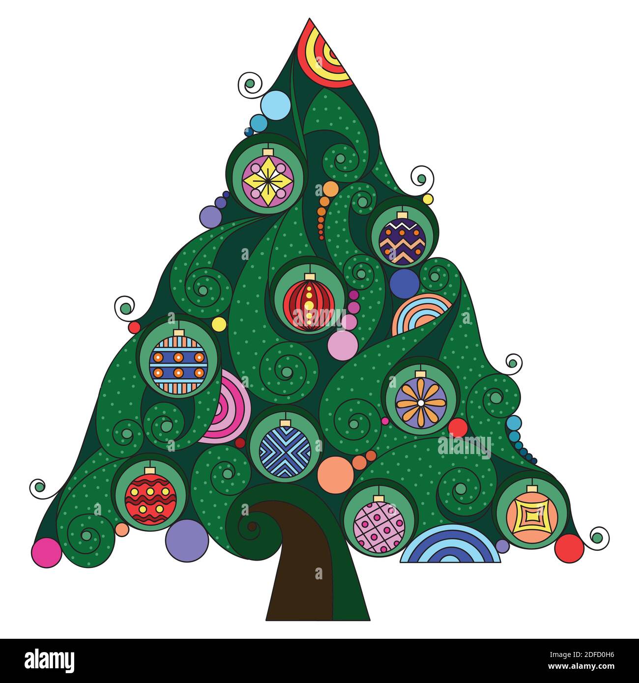 Green line christmas postcard icon Stock Vector Images - Alamy