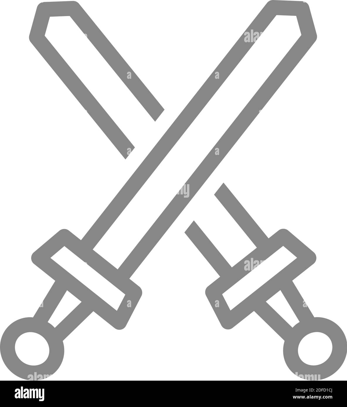 Cross swords line icon. Board game, table entertainment symbol Stock ...