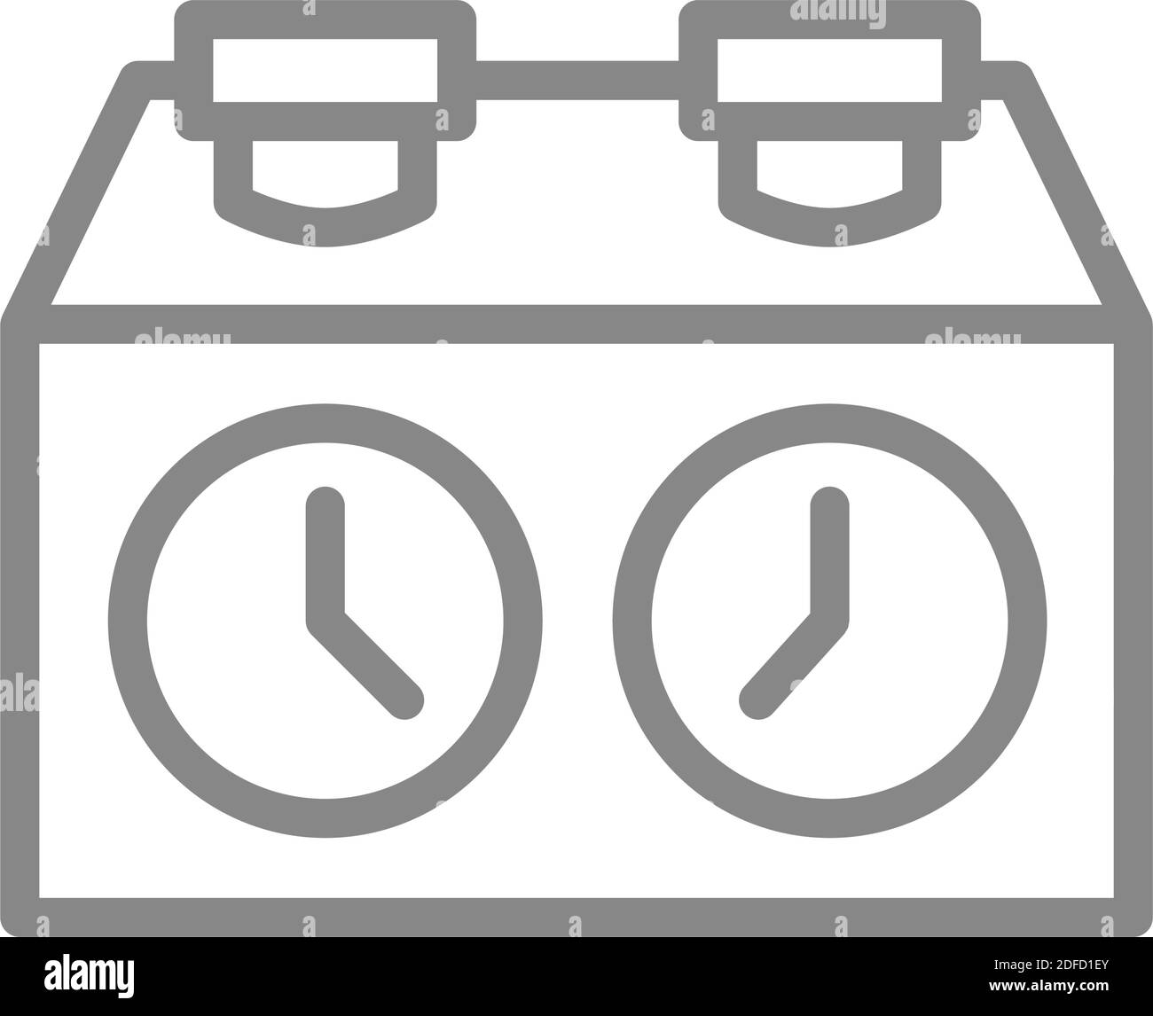 Chess clock, stopwatch, timer line icon. Board game, table ...