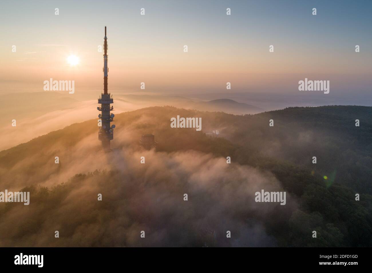 TV tower in Matra, hungary Stock Photo - Alamy